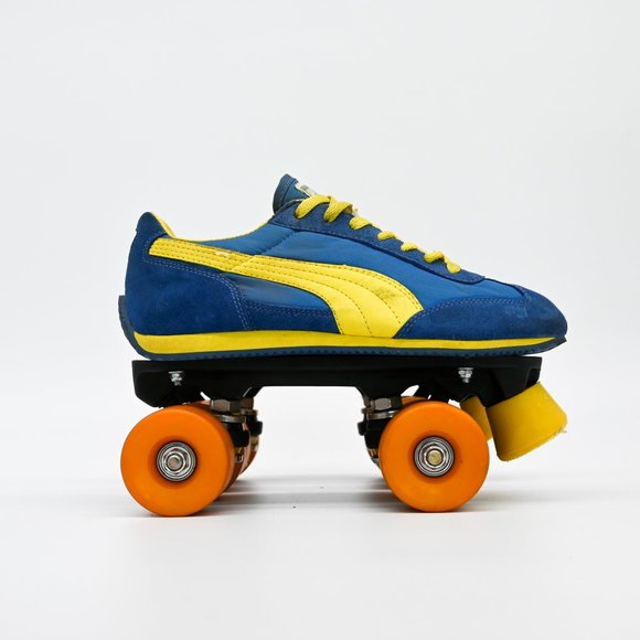Puma | Shoes | Puma Vintage Roller Skates Derby Blue Yellow | Poshmark